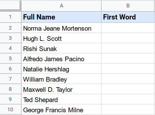 4 Easy Ways to Extract the First Word in Google Sheets - Productive Sheets