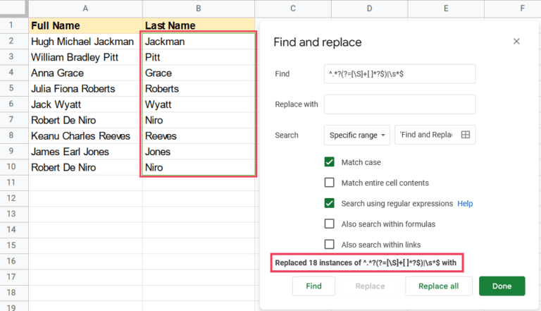4 Easy Ways to Extract Last Name in Google Sheets - Productive Sheets